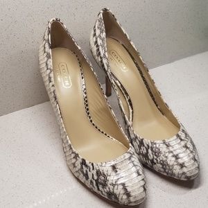Coach | Shoes | Coach Nala Womens Snakeskin Heels Size 85b | Poshmark